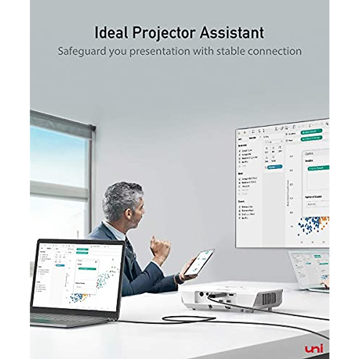 uni USB C to HDMI Cable for Home Office 6ft (4K@60Hz), USB Type C to HDMI Cable, Thunderbolt 4/3 Compatible with MacBook Pro 2021/2020, MacBook Air,iPad Pro 2021, Surface Book 2, Galaxy S22 and More