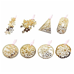 8pcs Sakura Golded Bookmarks Chinese Vintage Leaf Metal Book Marker for Boys Girls Stationery Office School Supplies