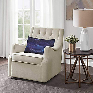 EKOBLA Throw Pillow Cover Starry Sky Galaxy Space Night Time Universe Stars Nebula Black Blue Abstract Decor Lumbar Pillow Case Cushion for Sofa Couch Bed Standard Queen Size 20x30 Inch