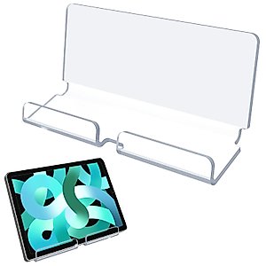 Kamehame Tablet Wall Mount Holder, Acrylic Material, Hand Free, for Smartphones, Tablets, eReader, Clear & Silky White