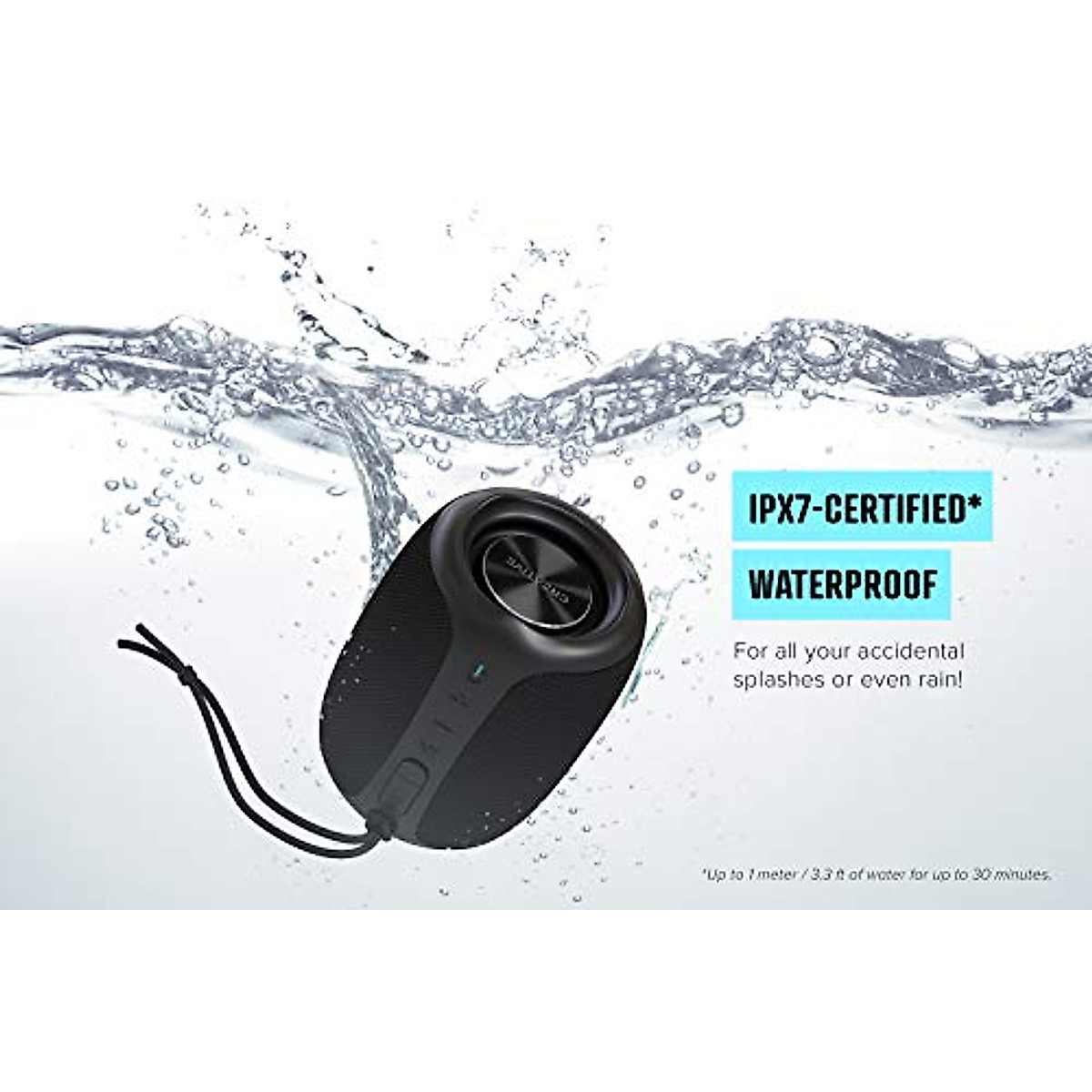 Creative Muvo Play Portable Bluetooth 5.0 Speaker, IPX7 Waterproof for Outdoors, Up to 10 Hours of Battery Life, with Siri and Google Assistant (Black)