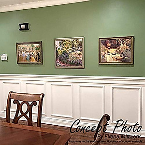 Ekena Millwork PNL16X24AS-01-CASE-2 Ashford Molded Classic Wainscot Wall Panel, 16"W x 24"H x 1/2"P, Factory Primed White, 2 Count