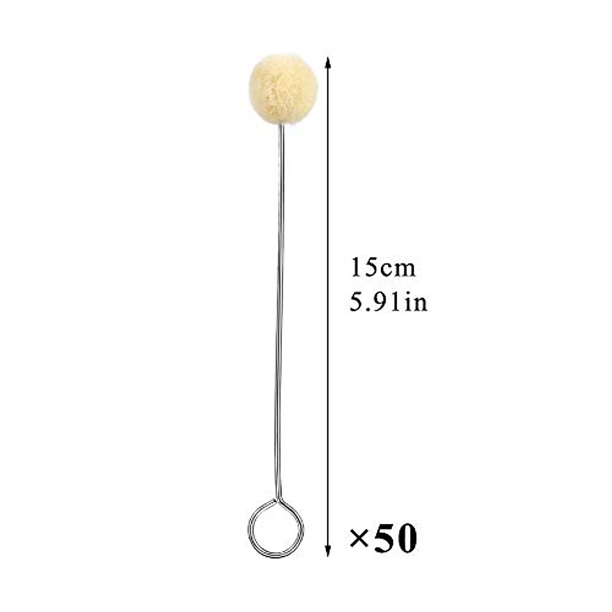 BUTUZE 50 Pcs Wool Daubers Wool Daubers Ball Brush Leather Dye Tool with Metal Handle Wool Daubers for Leather Dyes for DIY Crafts Projects