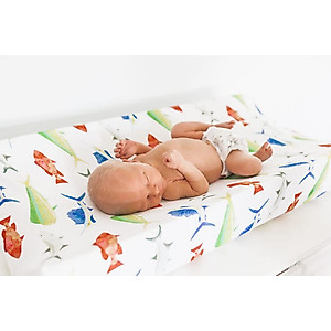Fish Fitted Changing Pad Cover, Made from Viscose from Bamboo and Spandex Material, Fits Standard Changing Pad, by Florida Kid Co.