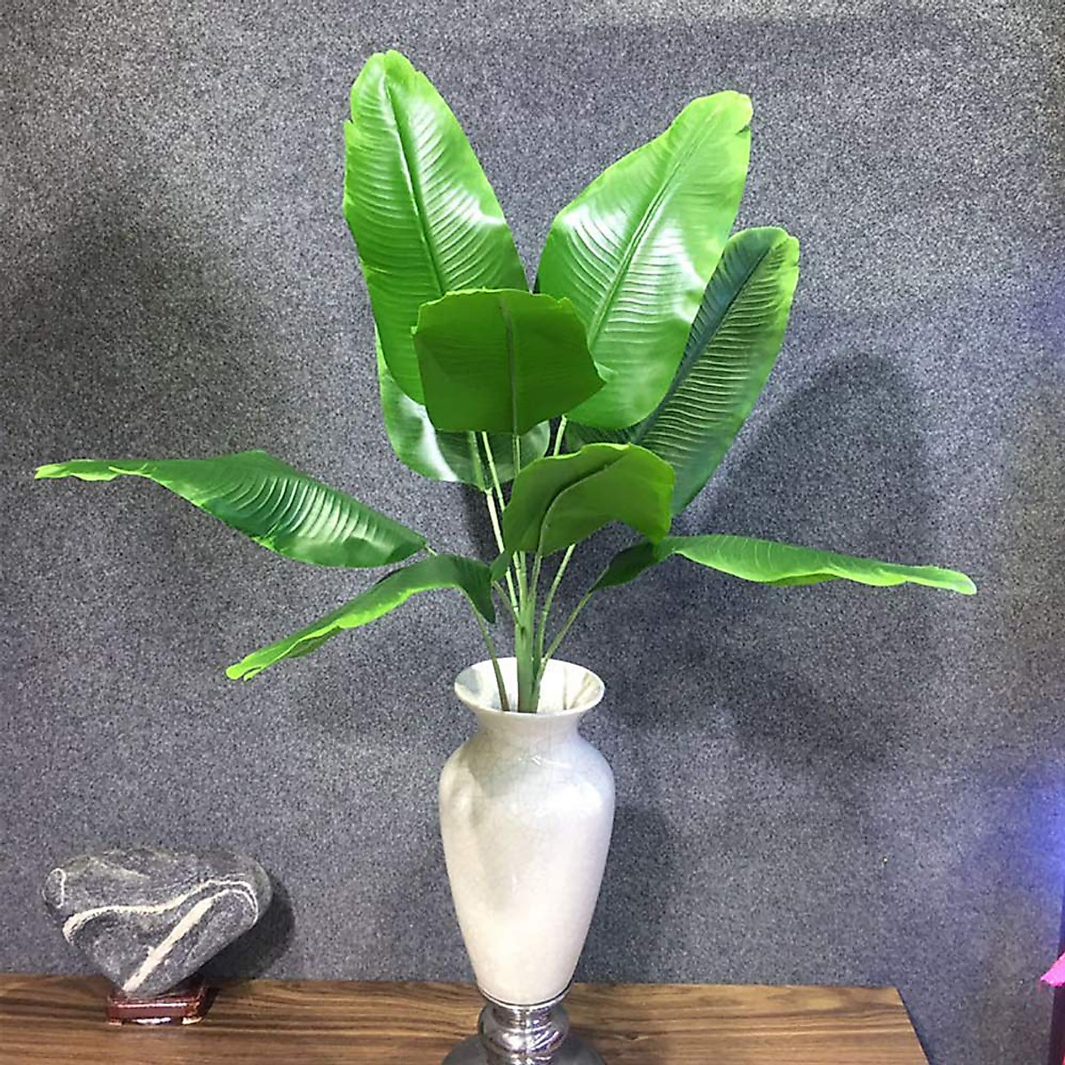 Artificial Plants Tropical Leaves Banana Tree Faux Palm Leaf Bird of Paradise Plant Fake Leaves Greenery Shrubs Indoor Outside Home Garden Office Verandah Wedding Décor