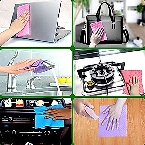 Swedish Dishcloths for Kitchen - Sponge Dish Cloth Environmentally Friendly, Natural Cellulose Sponge Cloth - Kitchen Cleaning Cloths - Reusable Paper Towel Replacement 10 Pack