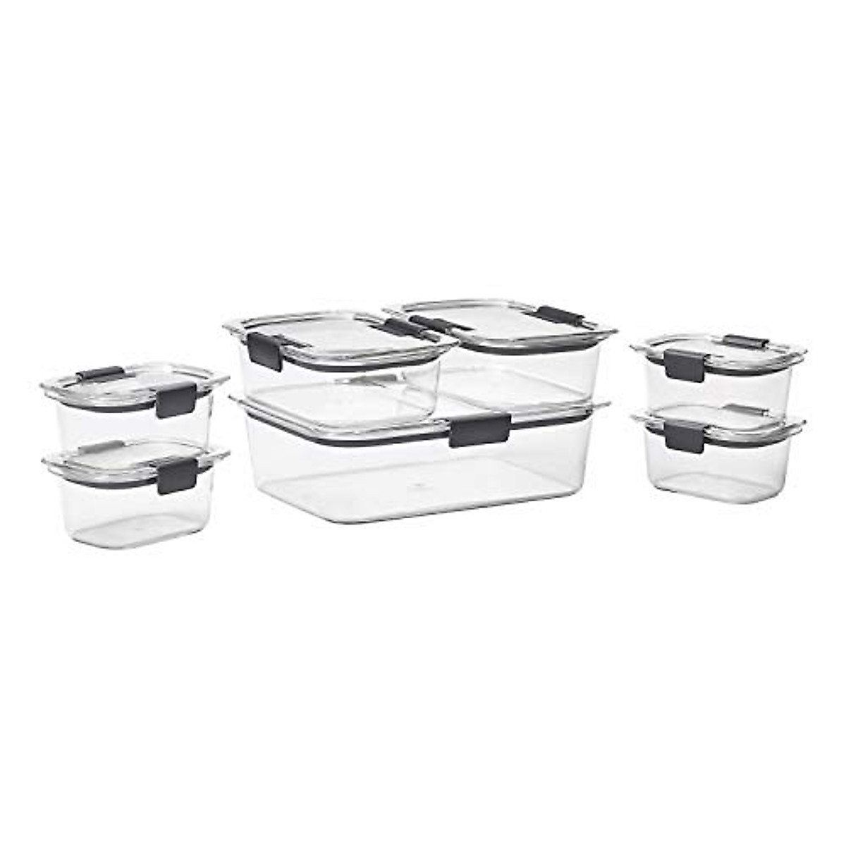 Rubbermaid Brilliance Leak-Proof Food Storage Containers with Airtight Lids, Set of 7 (14 Pieces Total) | BPA-Free & Stain Resistant