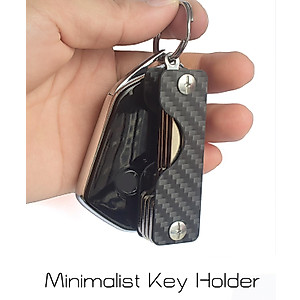 Leeuoe Carbon Fiber Key Organizer,Compact Key Holder,Minimalist Multikey Folding Keyholder(3-7 Keys)