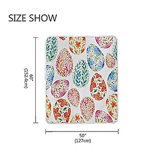 senya Luxury Blanket Multi-Colored Easter Eggs Soft Warm Cozy Throw Blanket Lightweight Microfiber Comfort Blanket for Sofa Bed Couch
