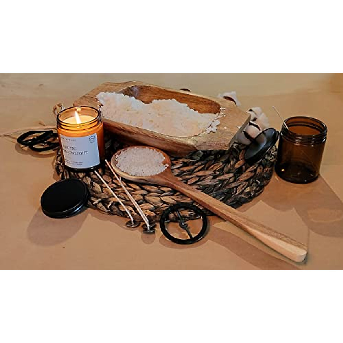 Arctic Moonlight | Arctic Wicks Handmade Scented Coconut Beeswax Candle | Natural Coconut Beeswax 9oz Amber Jar | Farmhouse Candles High-Quality Wax Non-Toxic Clean Burn 100% USDA Certified Biobased