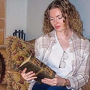 LEATHER VILLAGE - Leather Journal – Vintage Leather Journal – Book of Shadows – Leather Bound Journal – Leather Sketchbook – Antique/Vintage Deckle Edge Handmade Paper of 200 GSM – 8 X 6 inches