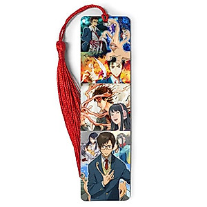 Bookmarks Ruler Metal para Bookworm Syte Bookography Migi Measure Shinichi Tassels Kimishima Reading for Book Bibliophile Gift Reading Christmas Ornament Markers