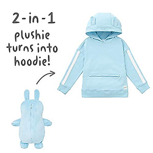 Cubcoats Kids Transforming 2 in 1 Pullover Sweatshirt with Hood and Convertible Soft Character Plushie, Benn 8 to 9