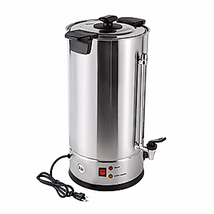 Hot Water Dispenser, 25L/6.6 gal Commercial Stainless Steel Electric Hot Water Boiler With Double-layer Barrel Wall, Portable Thermostable Tea Urn Coffee Boiler With Practical Faucet For Hot Drinks