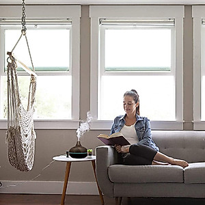 Ultimate Aromatherapy Diffuser & Essential Oil Set - Ultrasonic Diffuser & Top 10 Essential Oils - 300ml Diffuser with 4 Timer & 7 Ambient Light Settings - Therapeutic Grade Essential Oils Dark Oak