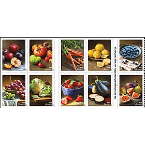 Fruit and Vegetables Postage Stamps Booklet of 20