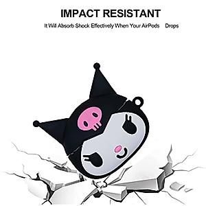 Cute Kurom Case for Airpods pro, Soft Silicone Anime Designed Funny 3D Cartoon Character Airpods pro Case with Lanyard Keychain Protective Cover for Women Girls Teens Boys Air pods pro case