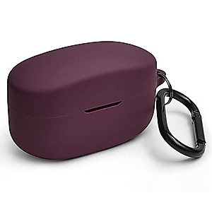 AIRSPO Case Compatible with Sony WF-1000XM4 Silicone Protective Skin Case Cover for Sony Wireless Earbuds (Burgundy)