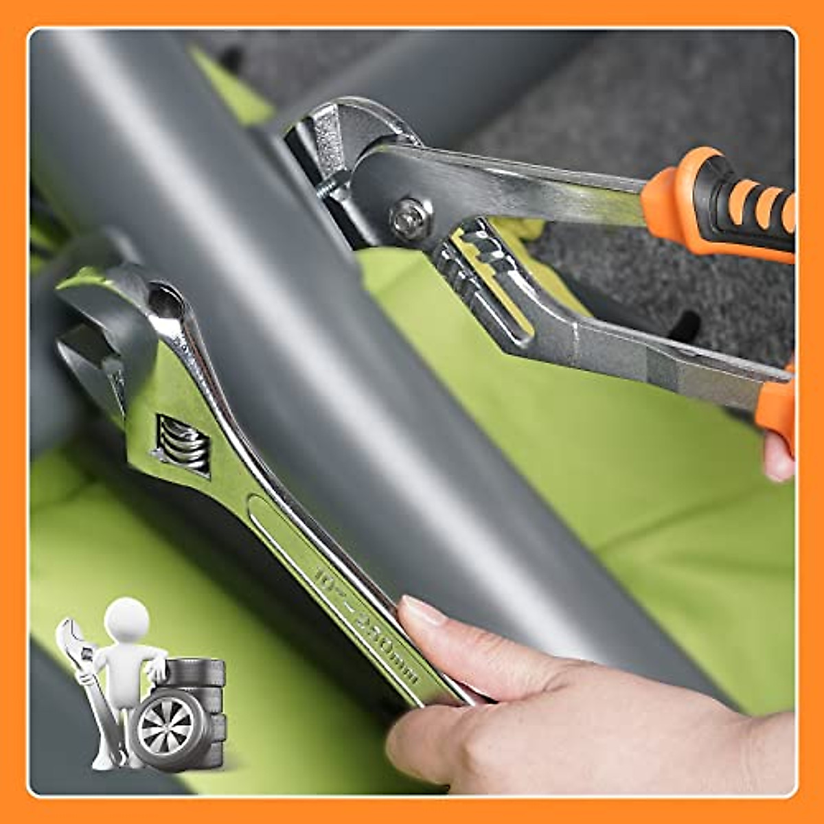 FASTORS 7 PCS Adjustable Wrench & Tongue and Groove Plier Set,Spanner Wrench Work with Groove Joint Pliers Make The Maintenance More Efficient,Plier Set Are Perfect for Basic Home Repair.