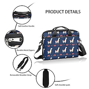 Cute Llama Laptop Computer Bag Waterproof Shoulder Messenger Bag 13-15 inch Durable Laptop Tote Bag with Shoulder Strap Handle Lightweight Crossbody Briefcase