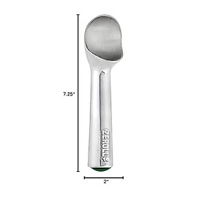 Zeroll Original Ice Cream Scoop Unique Liquid Filled Heat Conductive Handle Simple One Piece Aluminum Design Easy Release Made in USA, 2.5-Ounce, Silver