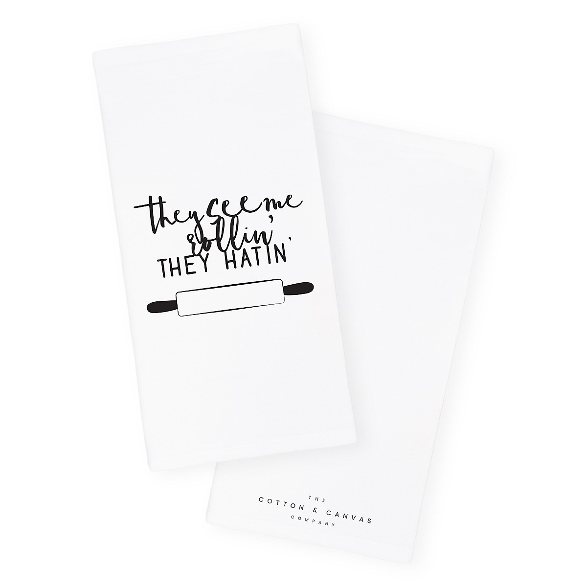 The Cotton & Canvas Co. They See Me Rollin', They Hatin' Soft and Absorbent Kitchen Tea Towel, Flour Sack Towel and Dish Cloth
