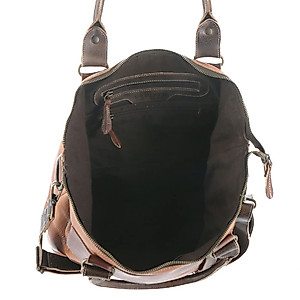 Bed|Stu Women’s Big Fork Shoulder Leather Bag (Tan Rustic)