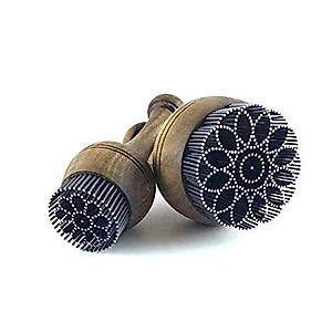Uzbekistan handmade bread stamp set of two for Uzbek flat bread 1.57 inch / 2.75 inch diameter + lepeshka bread recipes