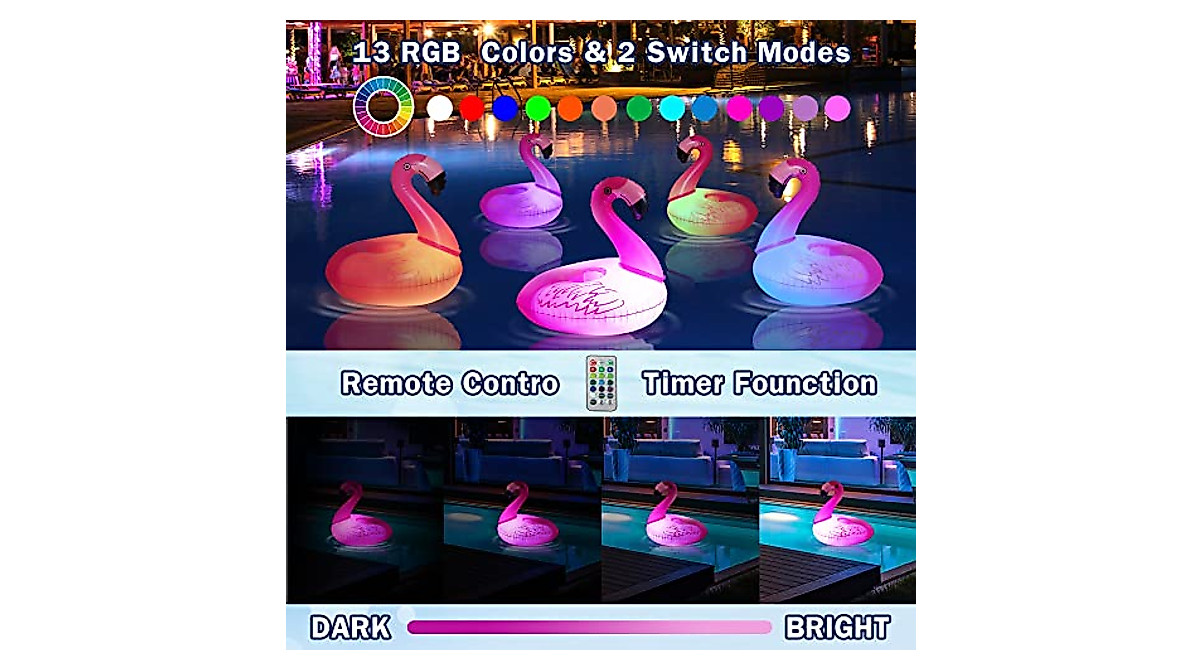 Flamingo Floating Pool Lights - RGB LED Decor for Pool & Garden