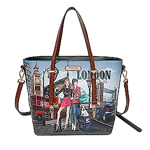 Nicole Lee FASHION WOW IT'S LONDON PRINT SHOPPER BAG