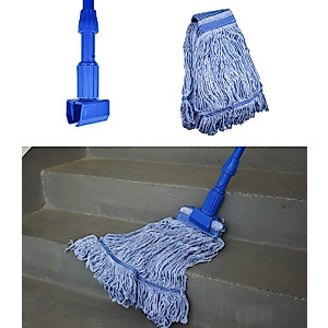 Mop Head Replacement Commercial Heavy Duty String Blue Wet Mop Heads for 3 Typs Commercial Mop Handle(2,Large)