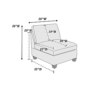 Wycian Boho High Chair, Dining Chair 20 Inch Seat Height Fabric Coffee Armless Chair Seat Height 20" for Living Room Bedroom Dining Rooms Garden 1PC