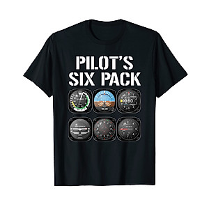 Pilot's Six Pack Funny Pilot Aviation Flying T-Shirt