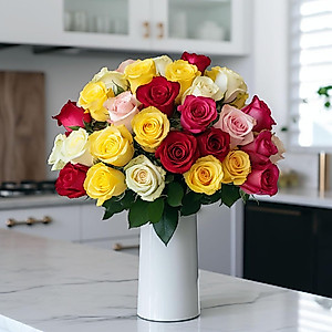 Fresh Roses- 100 Assorted Color Flowers- Lovely Gift (OM)