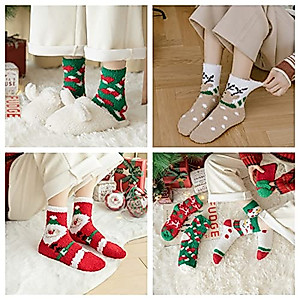 36 Pairs Christmas Fuzzy Socks for Women Men Christmas Gifts Stocking Stuffers Holiday Cozy Fluffy Warm Socks