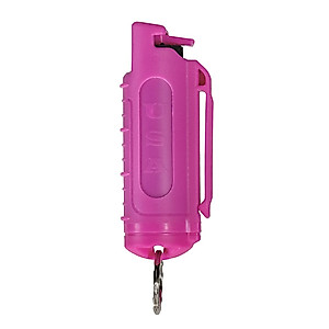 Police Magnum Keychain Pepper Spray Self Defense Belt Clip Holder- Tactical Maximum Strength OC with Dye- Made in The USA - 1 Pack Hot Pink INJ