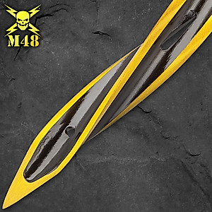M48 Solar Flare Gold Spiral Knife | Patented Design | Cast Stainless Steel Blade | For Hunting and Survival | Unique Twist on Tactical Knives | Length 13.5"