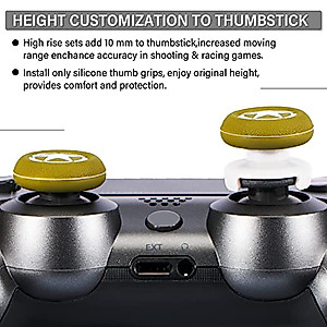 Playrealm FPS Thumbstick Extender & Printing Rubber Silicone Grip Cover 2 Sets for PS5 Dualsenese & PS4 Controller (WWII US Army)