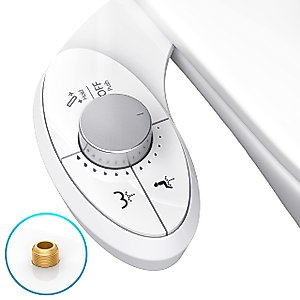 Aresmata Ultra-Slim Bidet Attachment for Toilet - Effortless Non-Electric Self-Cleaning Dual Retractable Nozzles Bidets Toilet Seat, Adjustable Water Pressure Fresh Water Sprayer Baday