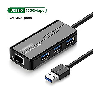 WJCCY USB Hub,USB Ethernet USB 3.0 to RJ45 USB Hub Computer Network Multi-Port Adapter