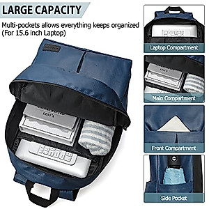 BLUEFATTY Casual Daypack Backpack Waterproof Travel Backpacks For Women Men Lightweight Backpack with Breathable Shoulder Straps for Hiking-Blue