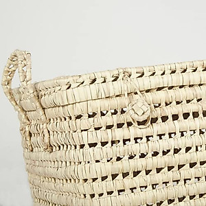 Handmade Wicker Storage Trunk large basket - Palm Leaf Storage Chest Storage Basket (80 cm)