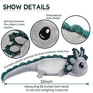 4Pound Axolotl Weigted Plush -Realistic, 26Inch Cute Grey AxOLOTL Plushie Large Weighted Stuffed Anmal Toy Christmas Birthday Gifts For Kids