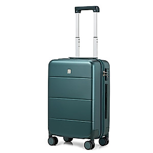 Hanke Carry On Luggage 22x14x9 Airline Approved Spinner Wheels Hard Shell Suitcases for Women & Men TSA Luggage Travel Suitcase Rolling Light Weight Luggage 20 Inch(Blackish Green)