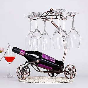 Cicodona Countertop Wine Glass Holder - Freestanding Tabletop Stemware Storage Rack Metal Glasses Display Rack Black with 6 Hooks-Perfect for Home Kitchen Decor & Kitchen Storage Rack