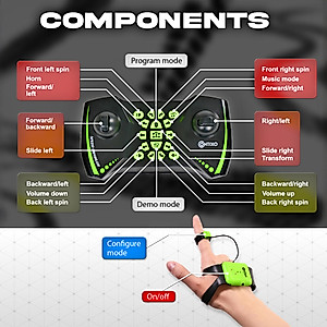 Contixo SC1 All Terrain Speed Crawler RC Stunt Car, 4WD 2.4GHz Remote Control Car, Gesture Sensor Toy Cars, Double Sided Rotating 360° Flip Offroad Vehicle with Lights Music, Kids Toy Cars, Green