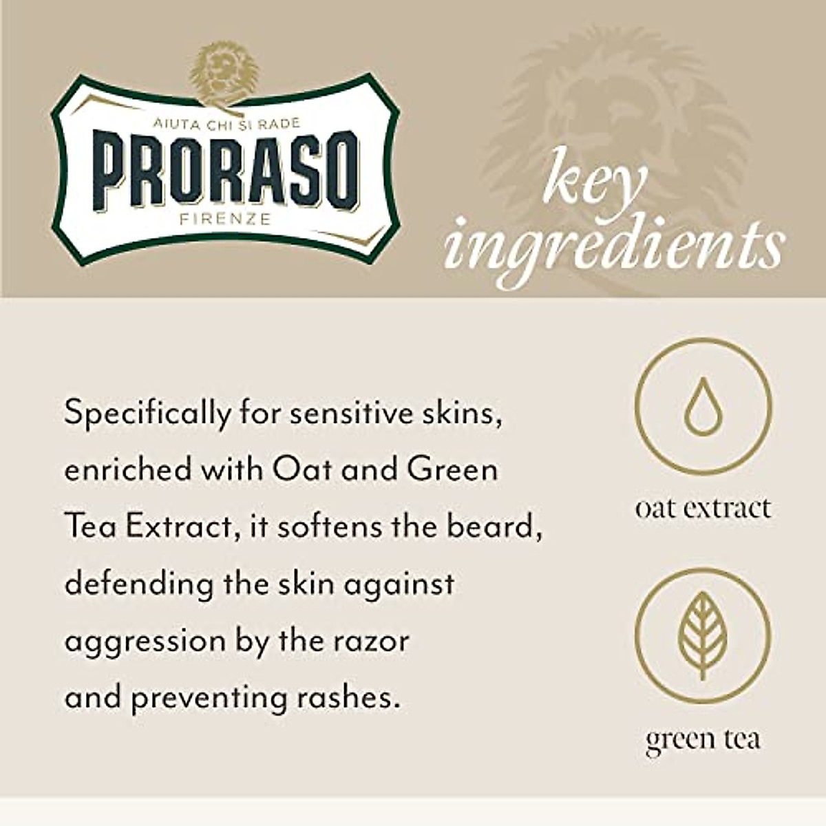 Proraso Pre-Shave Conditioning Cream for Men, Sensitive Skin Formula with Oatmeal and Green Tea, 3.6 Ounce (Pack of 1)