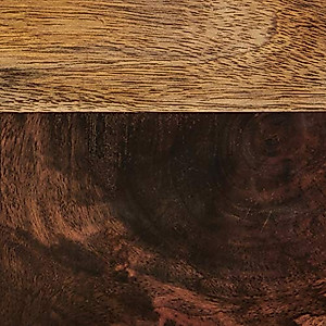 Bloomingville Set of 3 Metal & Mango Wood Wall Shelves, Black