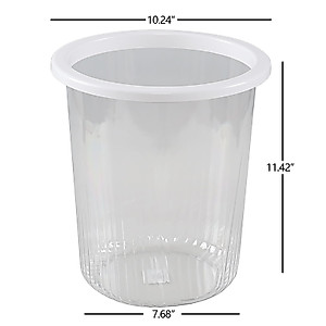 Xyskin Small Bathroom Trash Can 4 Gallon Wastebasket Recycling Bin, Garbage Container Bin (4 Pack, Clear)