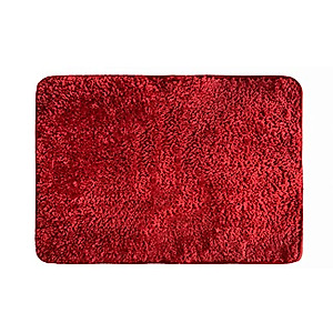 Indecor Home 17-Piece Ceramic Bathroom Accessory Set with Shower Curtain, 12 Hooks, Soap Pump, Toothbrush Holder, Soap Dish and Bath Rug Box Gift Set for Christmas Xmas (Santa)